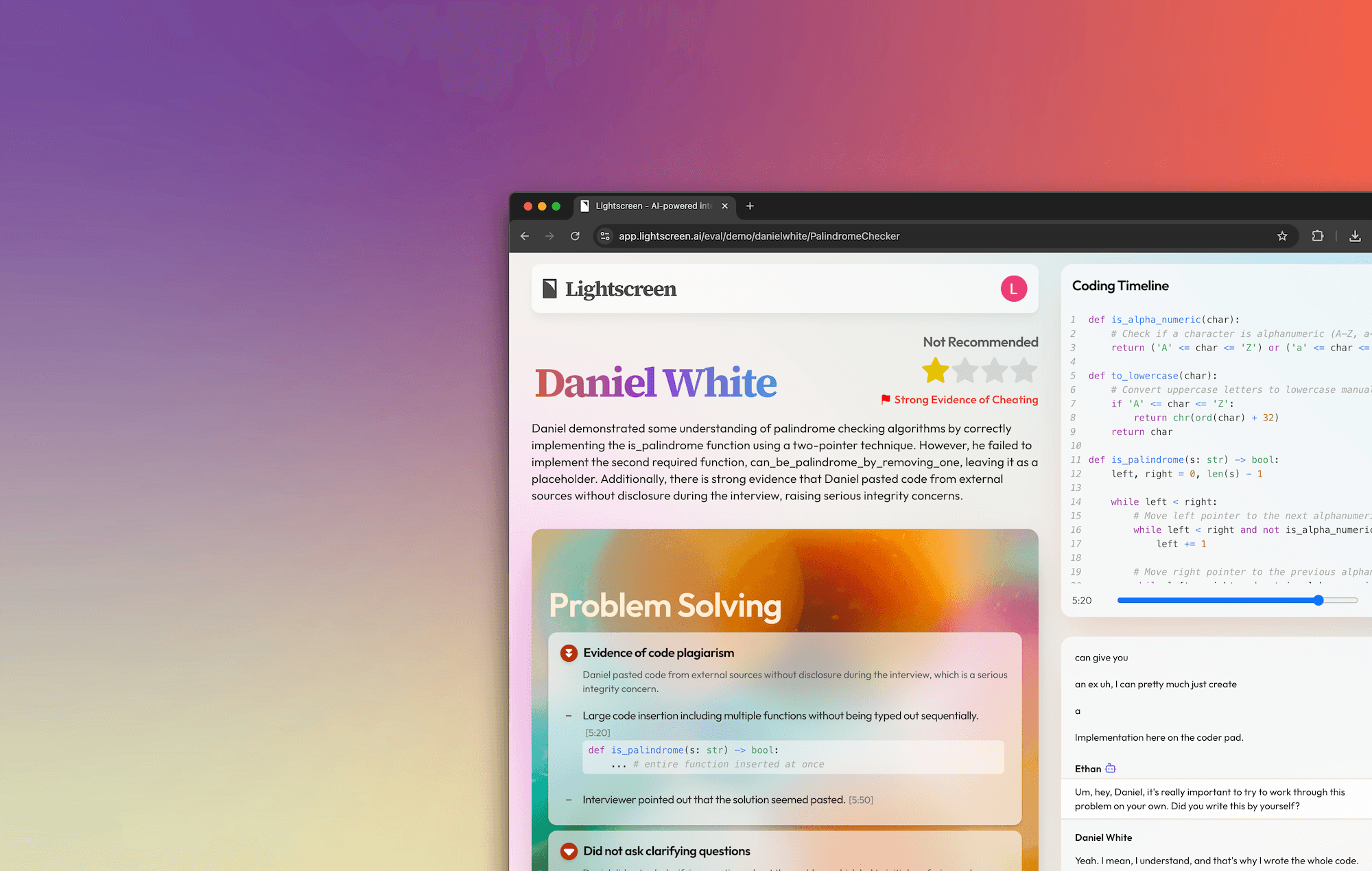 Lightscreen - AI-powered interviews